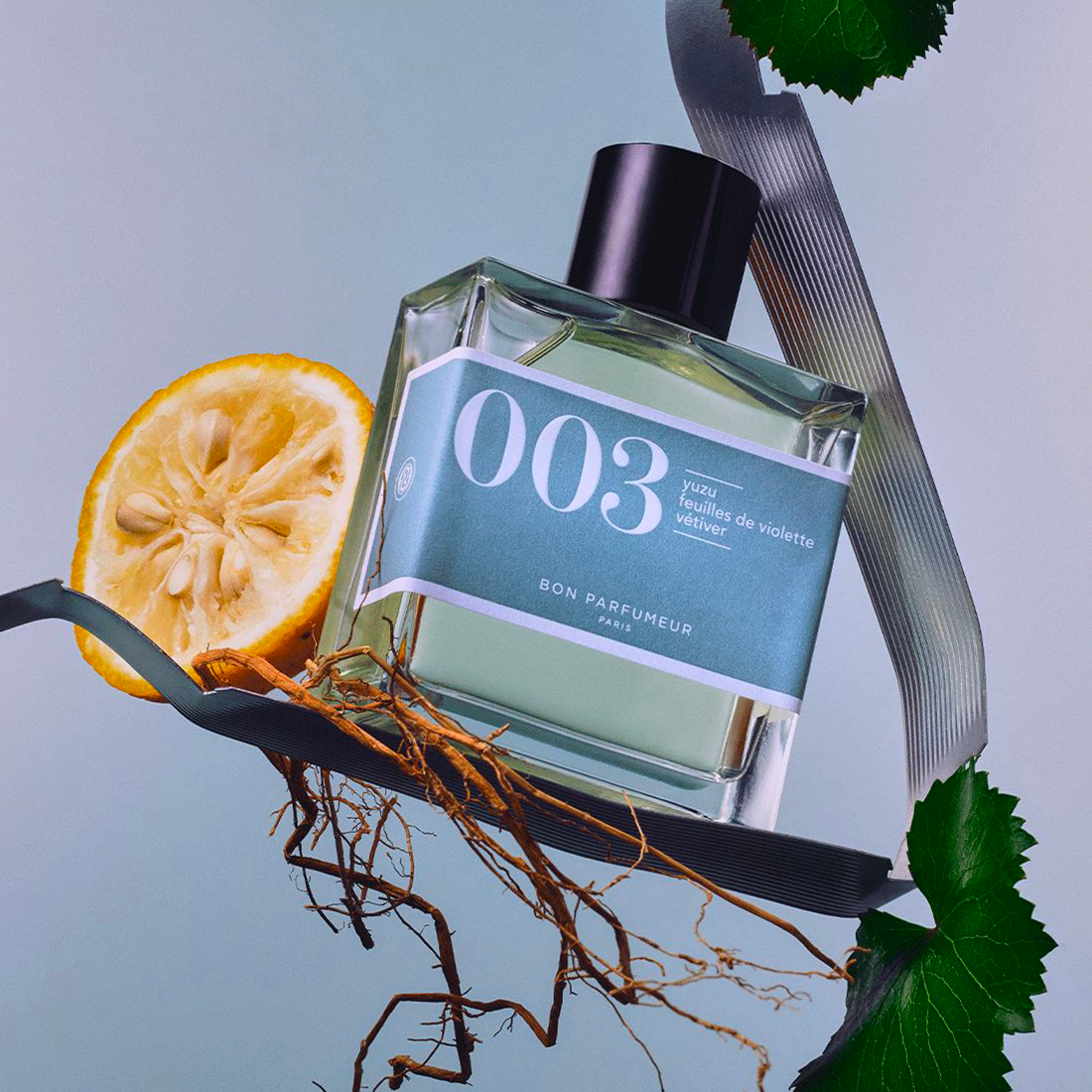 Eau de parfum 003 with yuzu, violet leaves and vetiver – Bon Parfumeur